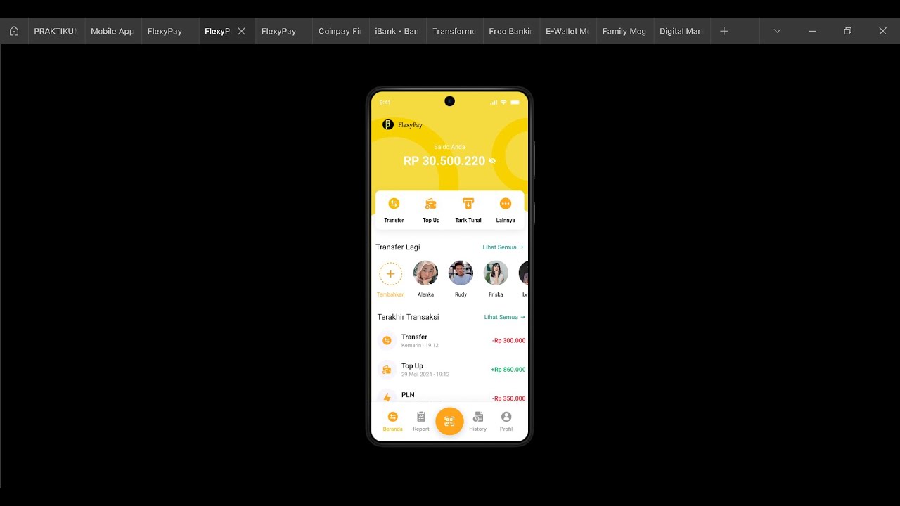 Tutorial Desain UI-UX Prototype di Figma "APLIKASI FLEXYPAY" - YouTube
