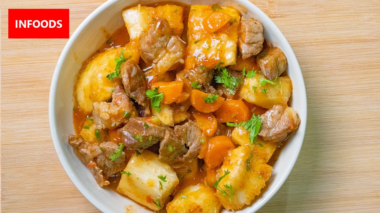 Cassava and Beef Stew Recipe | How to Cook Cassava and Beef | Infoods ...