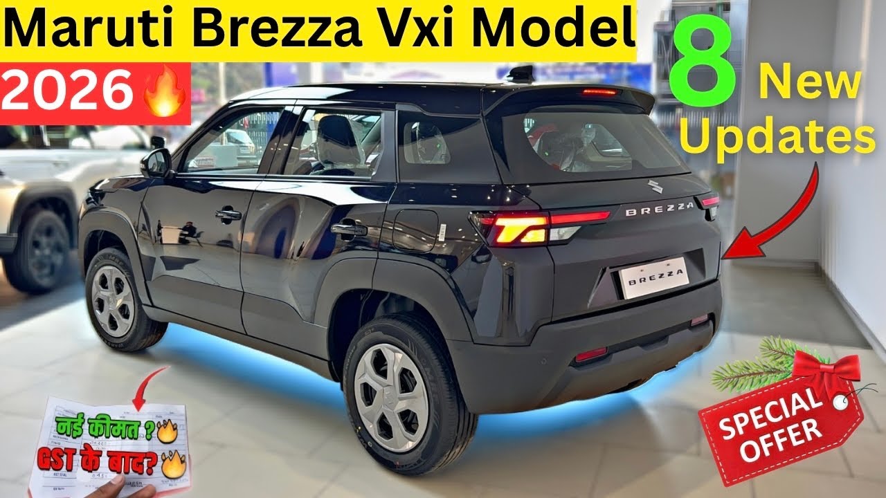 Maruti Brezza VXI 2026 With New GST Rate Black Colour | Most VFM ...