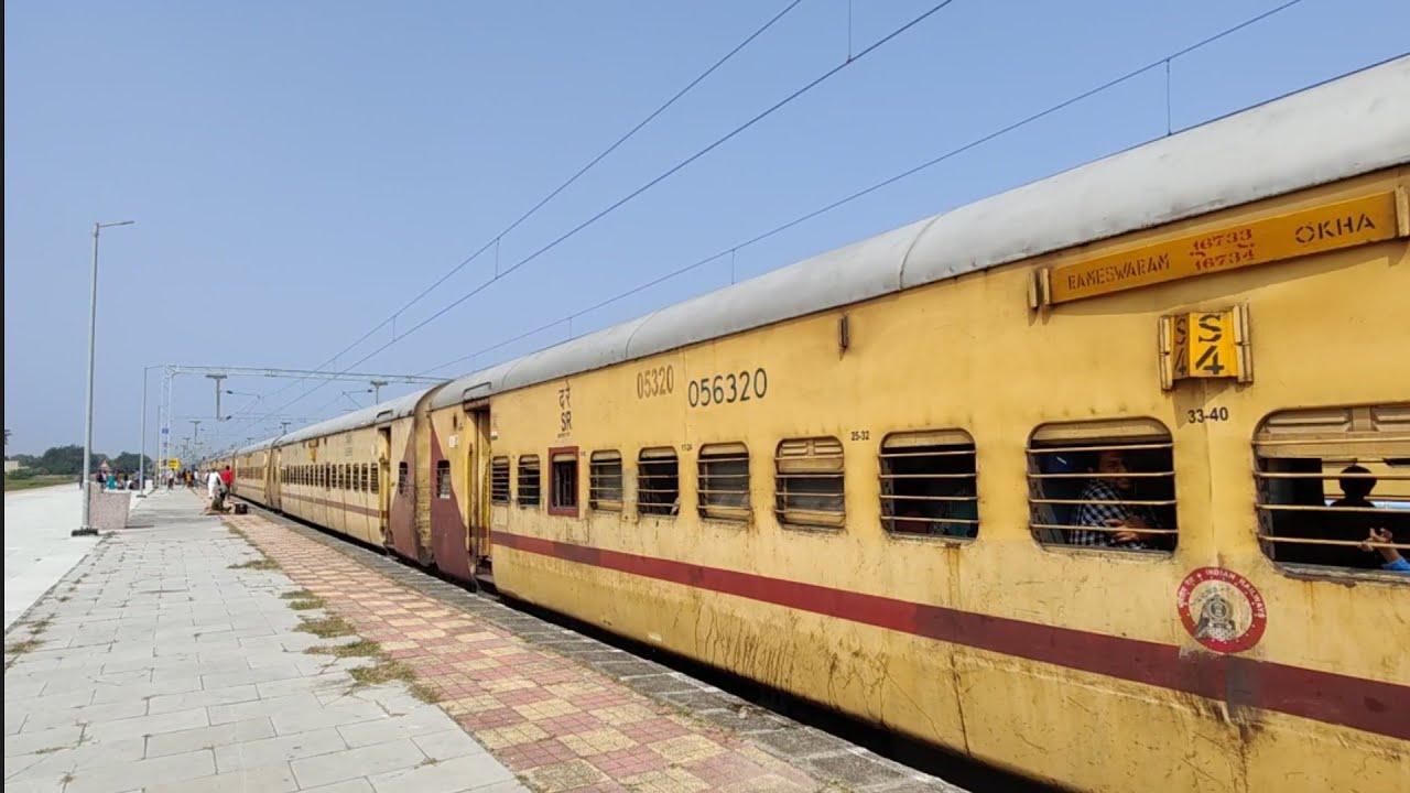 16733 RAMESWARAM OKHA EXPRESS DEPARTING NAGARSOL RAILWAY STATION - YouTube