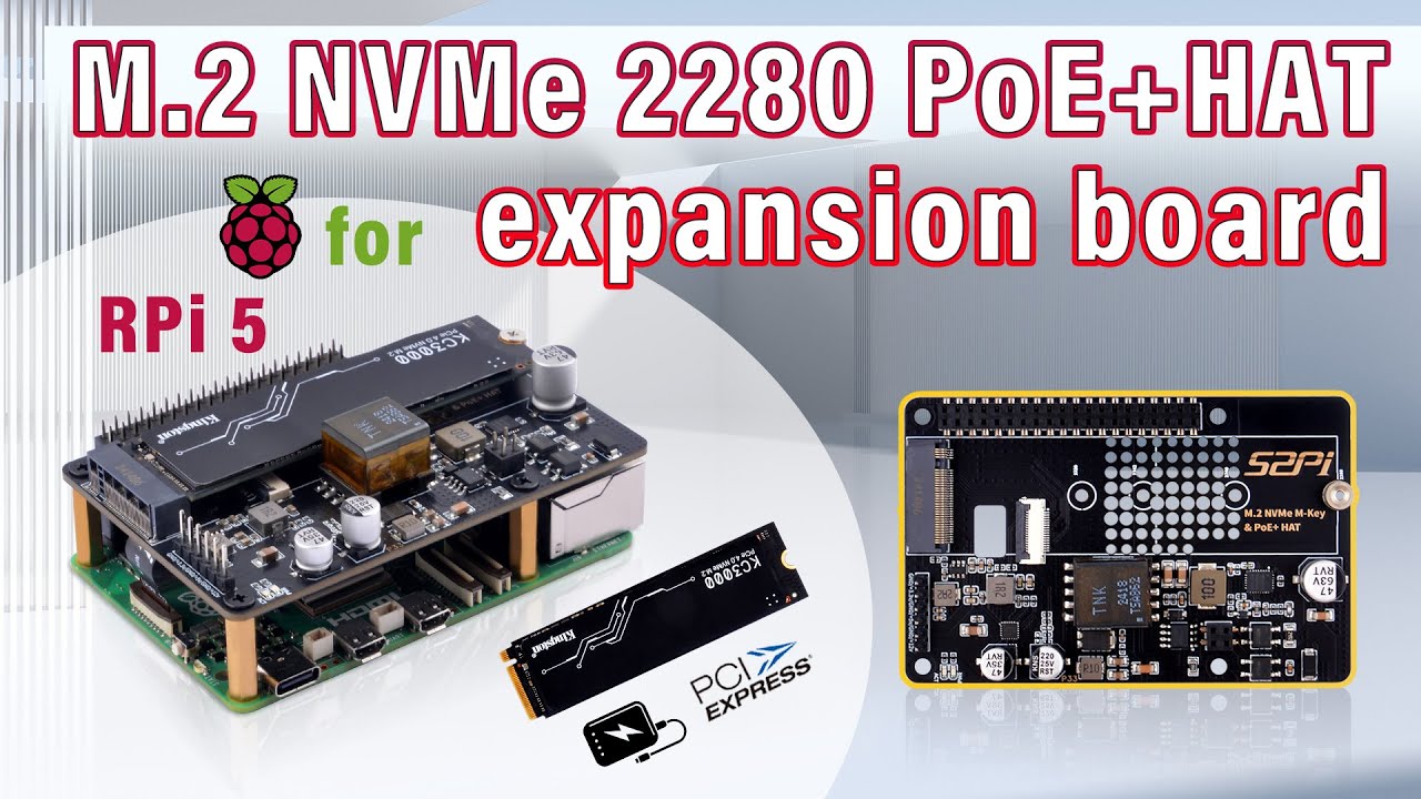 52Pi M.2 NVMe M-key & PoE+ Hat For Raspberry Pi 5 (P33) SKU: EP-0241 (Part.2) - YouTube