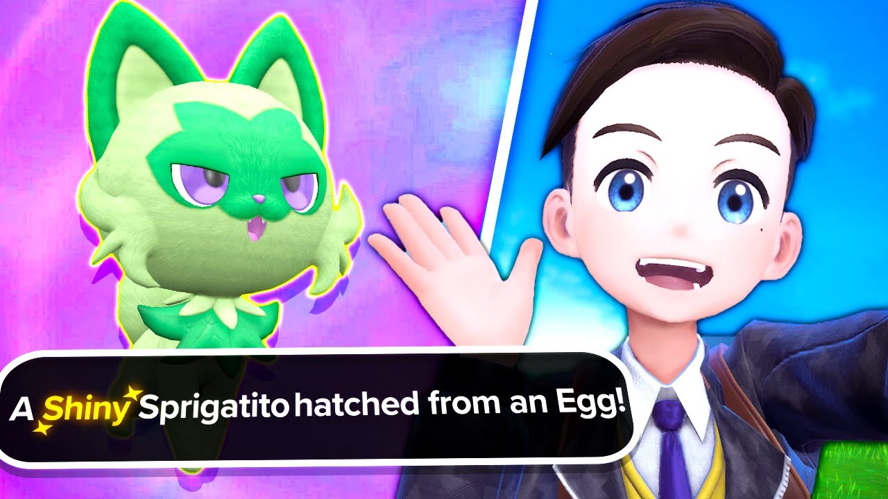 SHINY SPRIGATITO IN 2 EGGS! | Pokemon Violet Shiny Only Run (VOD 1 ...