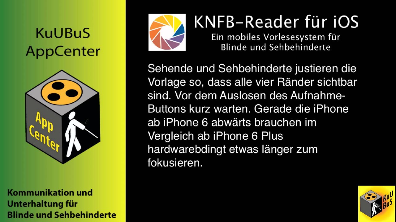 AppCast #1 - KNFB Reader Teil 1 - Loslegen leicht gemacht - YouTube