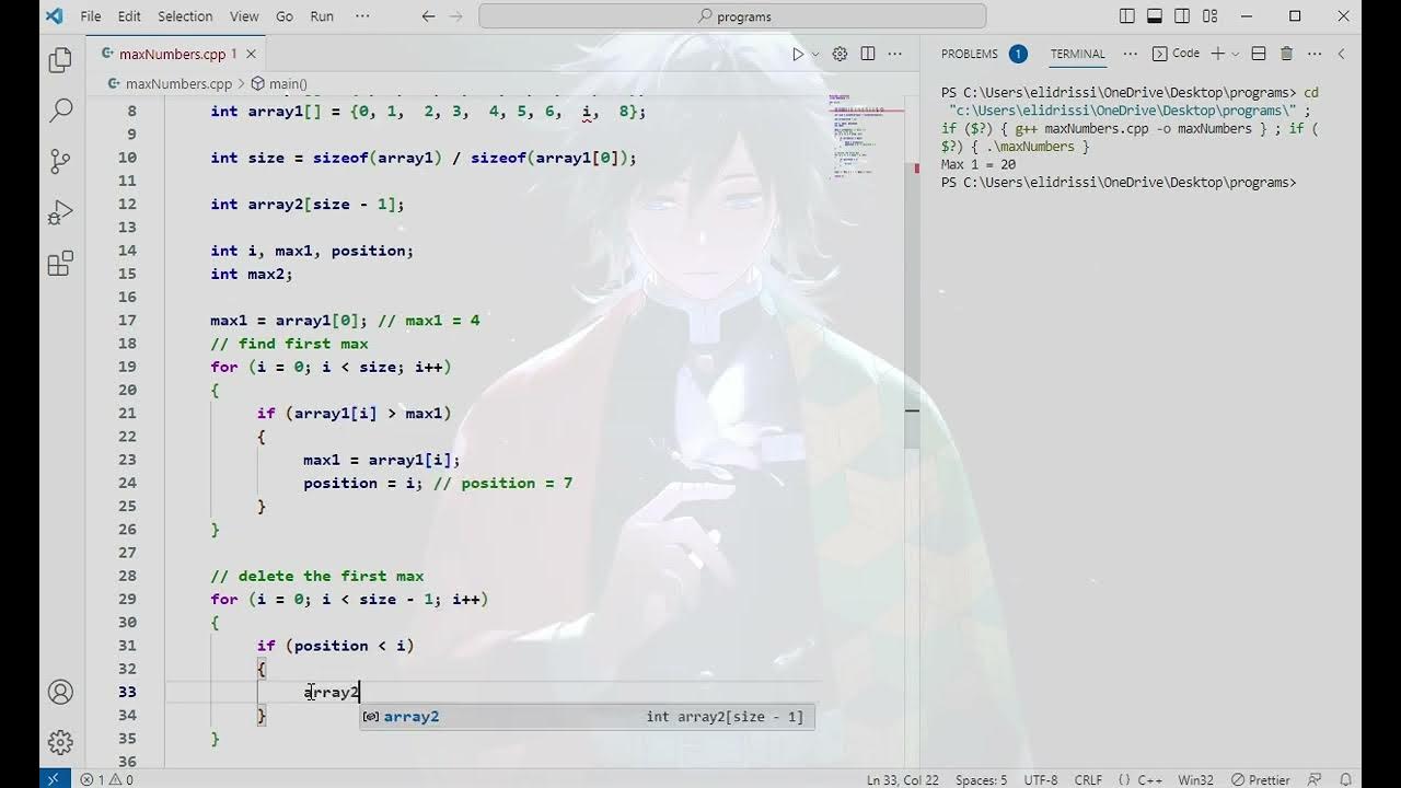 Arrays - find two maximum numbers in an array - بالدارجة - YouTube