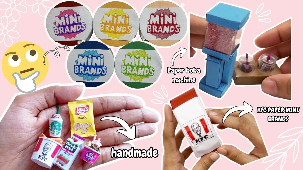 Papercrafts mini brands part 2🌯🍟🧋🍔 #unboxing #miniature #handmade # ...