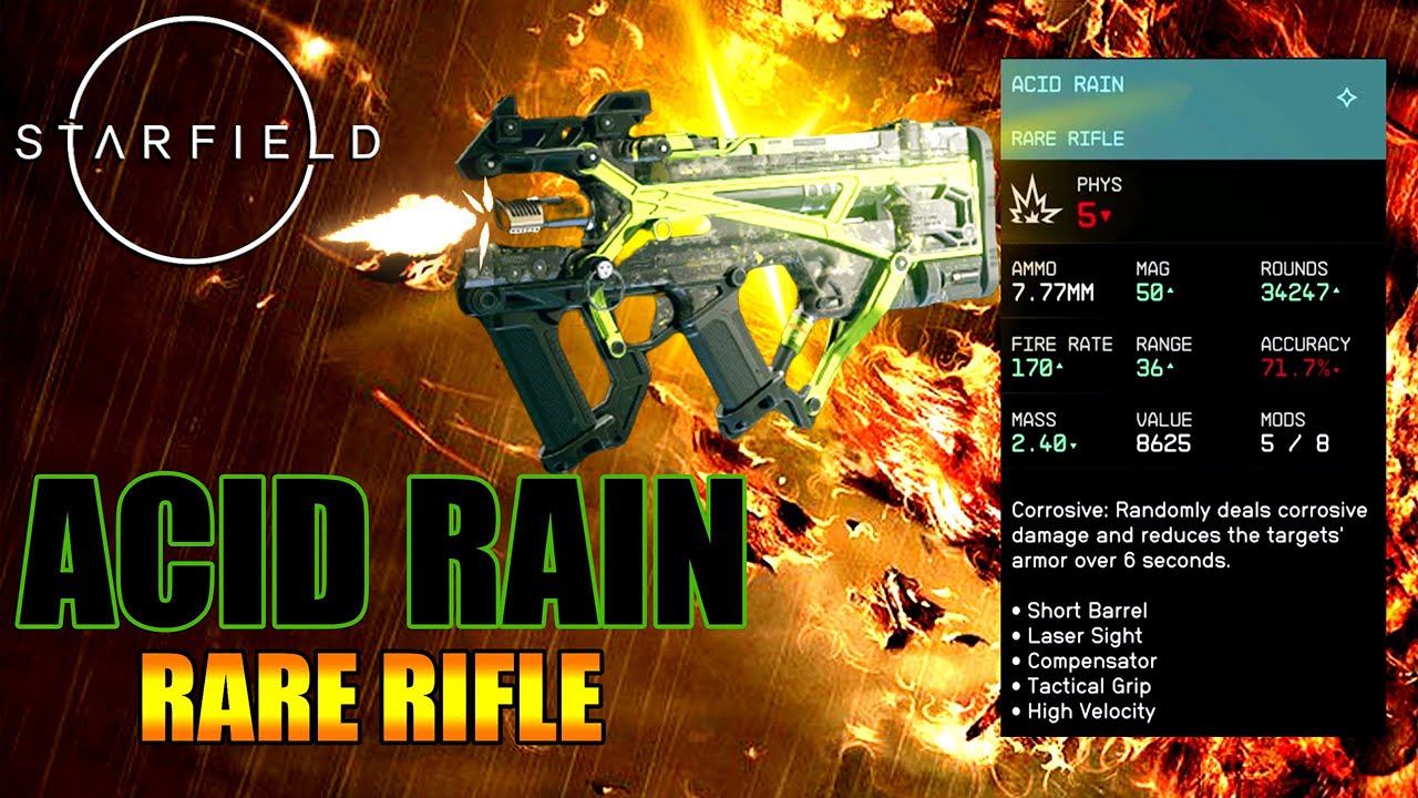 Starfield - How To Get the Acid Rain (RARE RIFLE) - YouTube