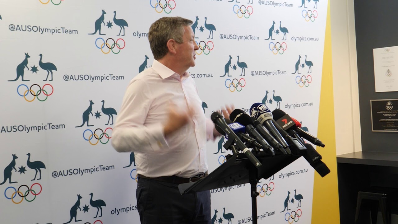 AOC CEO Matt Carroll addresses the media around Tokyo 2020 on 22 Jan ...