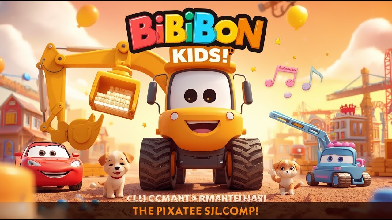 🚜🎵 BiBi Bon – Mega Excavator Symphony! | 3D Construction Music for Kids ...