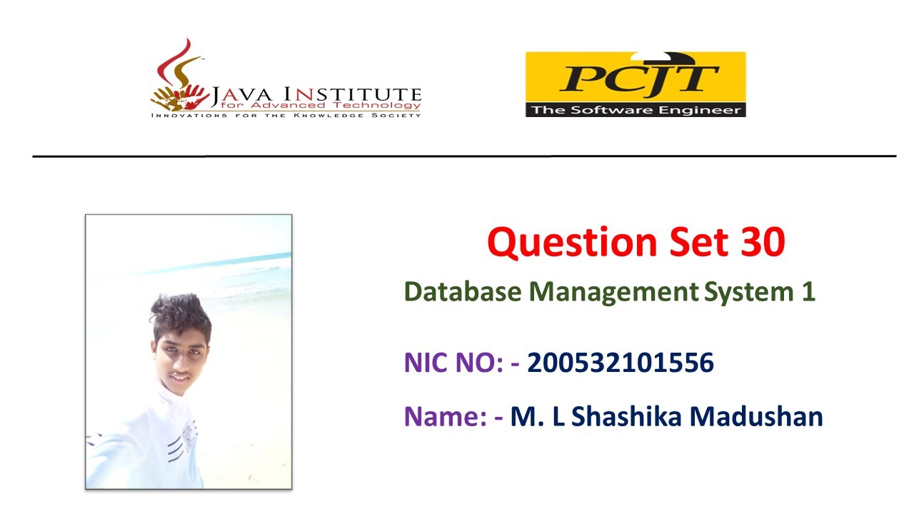 Database Management System 1 | Question Set 30 | 1st Year | Java ...