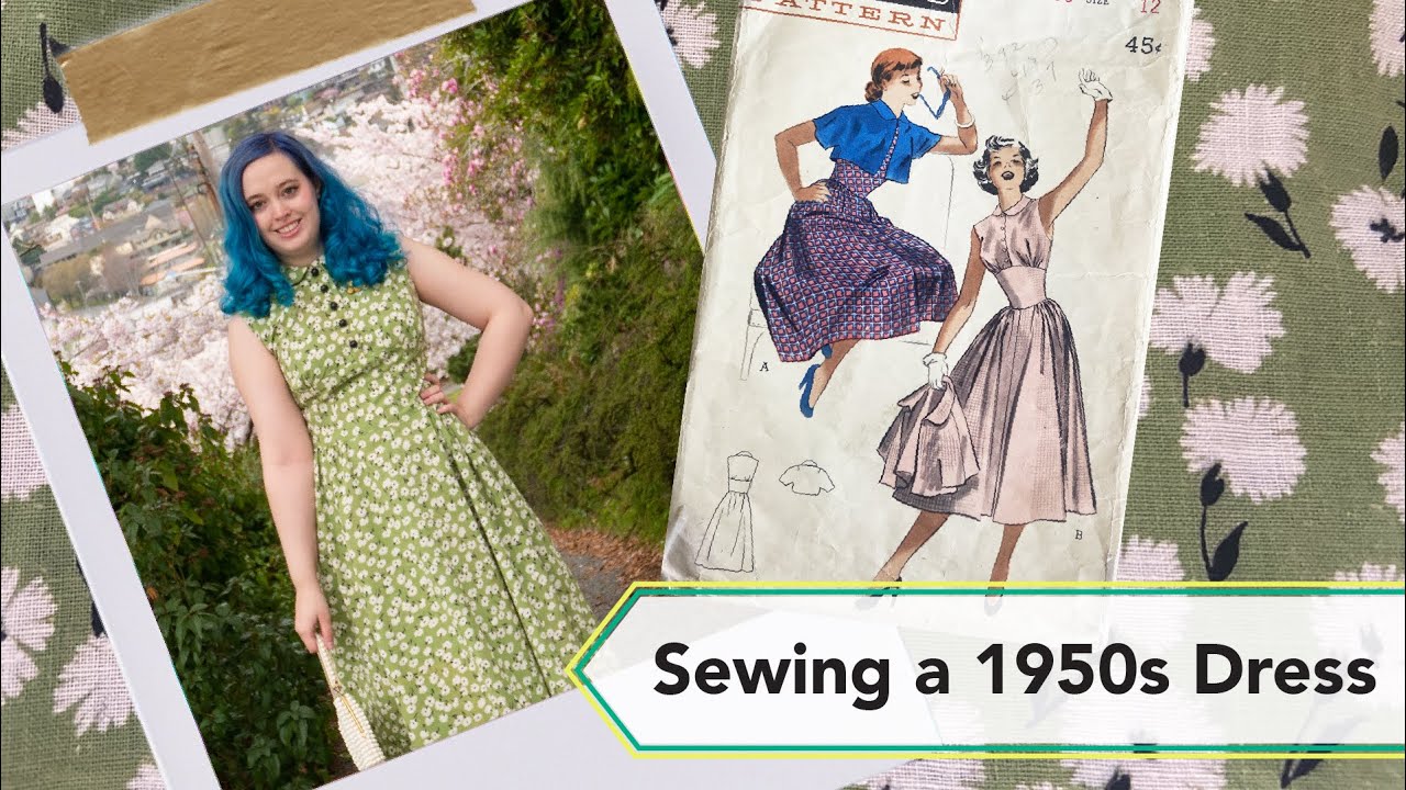 Sewing a 1950s day dress | Vintage sewing project + sew with me - YouTube