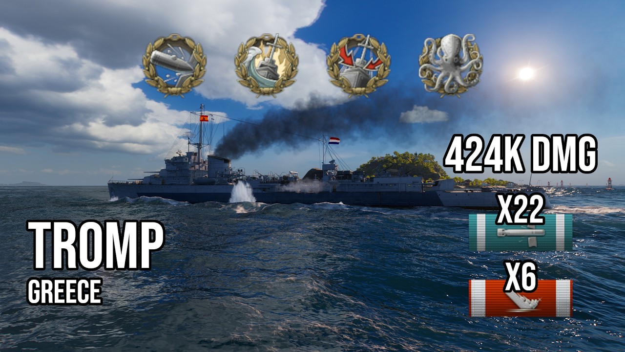 Destroyer Tromp: AWESOME Match with 6 Kills - World of Warships - YouTube