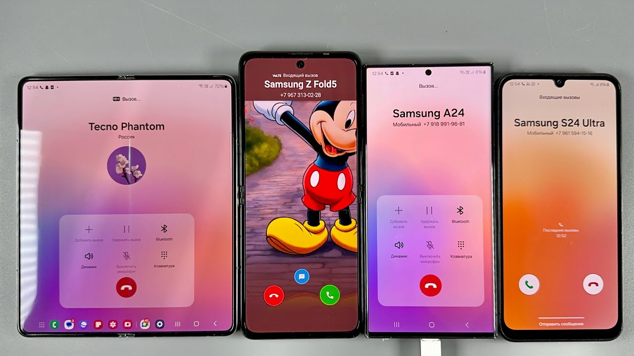 Incoming Call Samsung Galaxy Fold 5 + Techno Phantom V + Samsung Galaxy ...