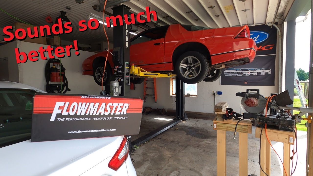 3rd gen Camaro Flowmaster muffler install | Iroc-z - YouTube