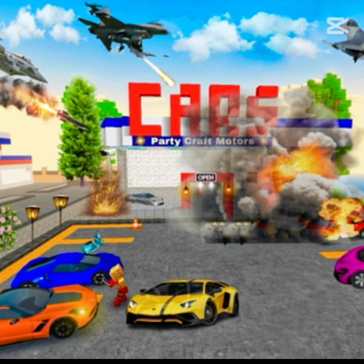 INSANE Fighter Jet Destroys Car Showroom-Party Craft #partycraft#attack ...
