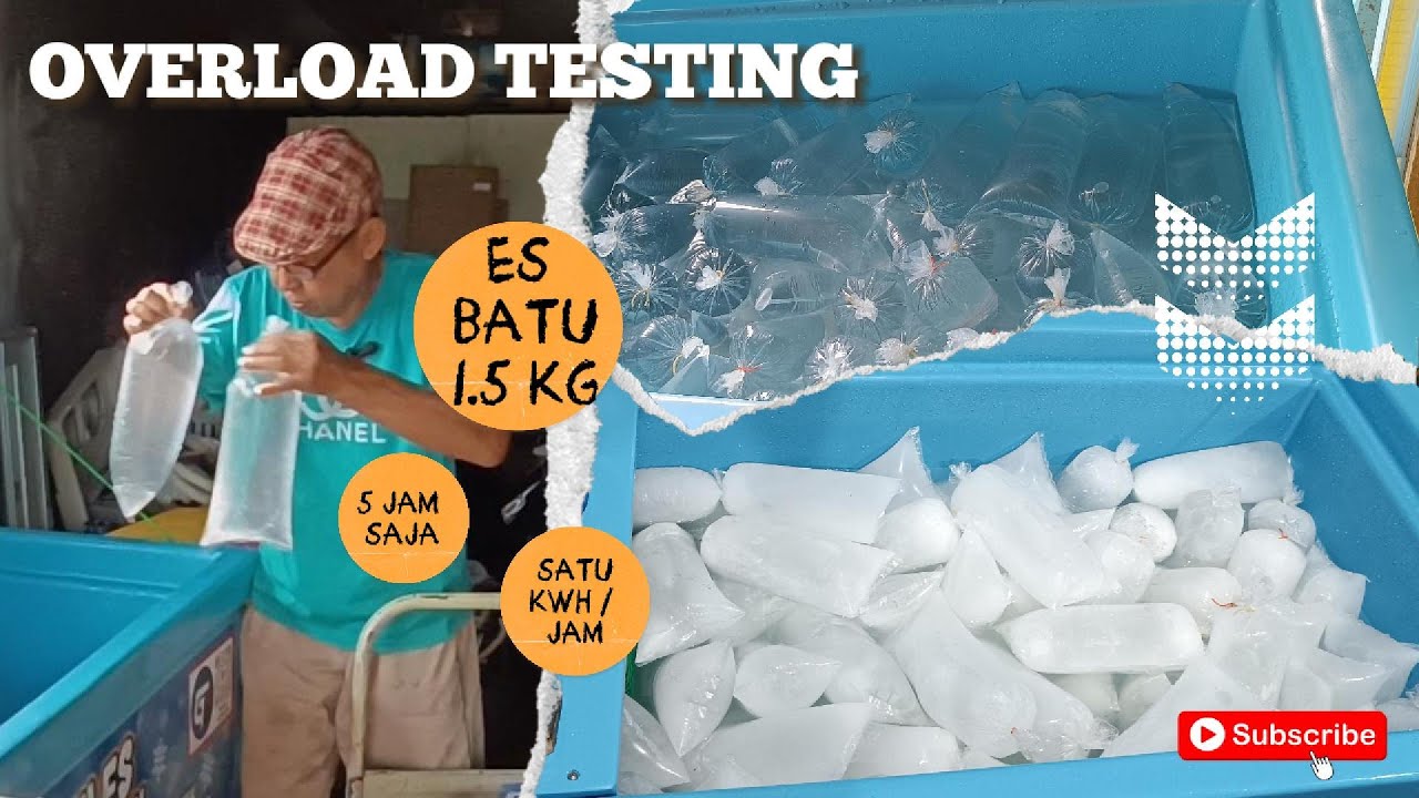 Testing Produksi Es Batu ukuran 1.5 KG dengan mesin es 2 PK - Cooler ...