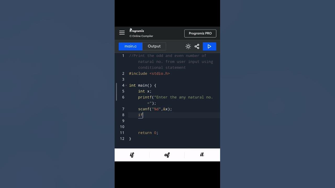 Odd and Even number using conditional statement in c programming #programming - YouTube
