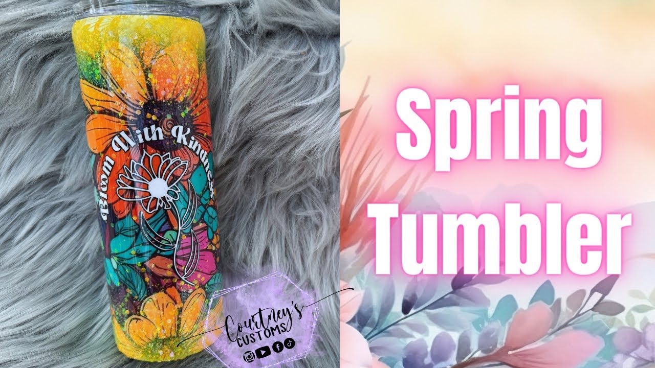 Spring Vinyl and Glitter Tumbler Tutorial - YouTube
