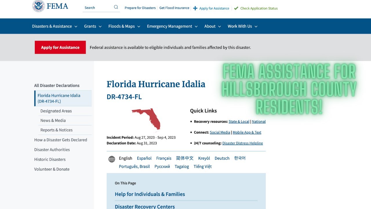 How To Apply For Hurricane Idalia FEMA Assistance - YouTube