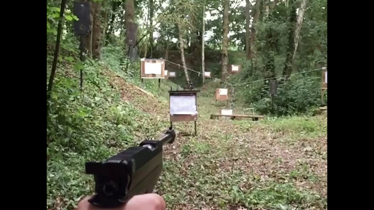 Slow motion FWB Feinwerkbau 90 Air Pistol - YouTube