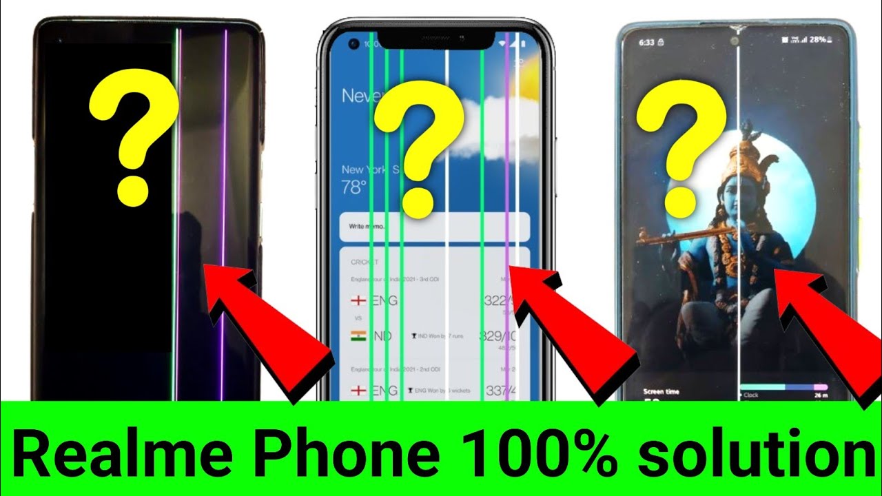 📵phone ki screen par lines kaise hataye realme | phone ki screen par ...