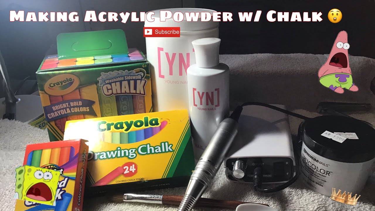 How to: Acrylic Powder out of Chalk! | Making Acrylic Powder - YouTube