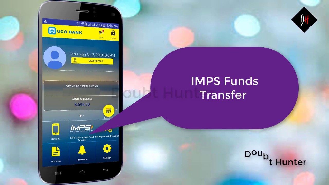 IMPS Funds Transfer online through UCO mBanking app (Hindi) - YouTube