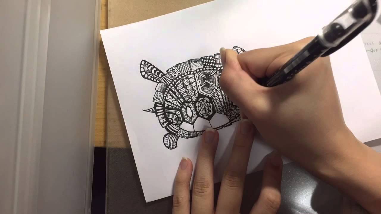Zentangle turtle - YouTube