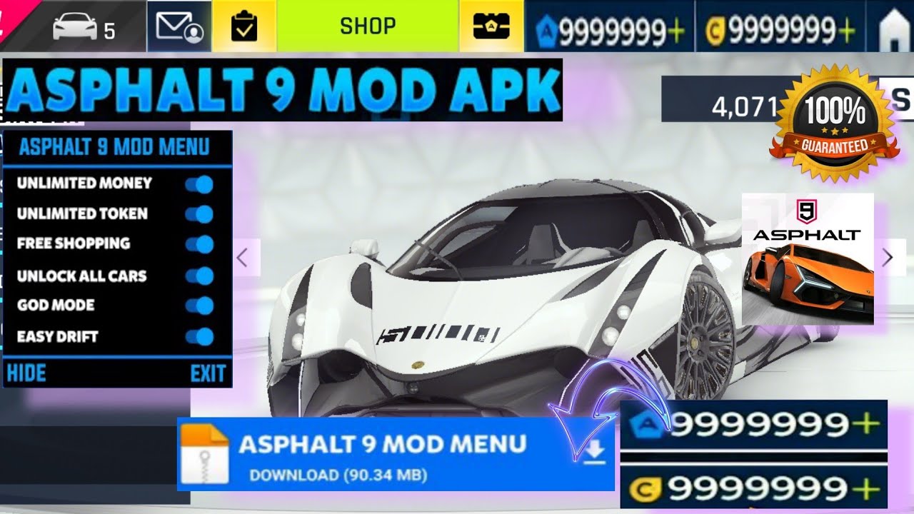 Asphalt 9 legend 4.4.0k mod apk download Unlimited money // download ...