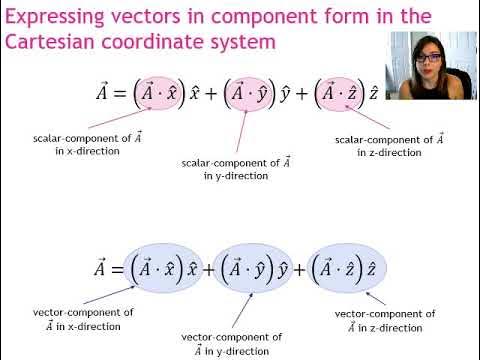 Expressing a vector in component form in the Cartesian coordinate ...