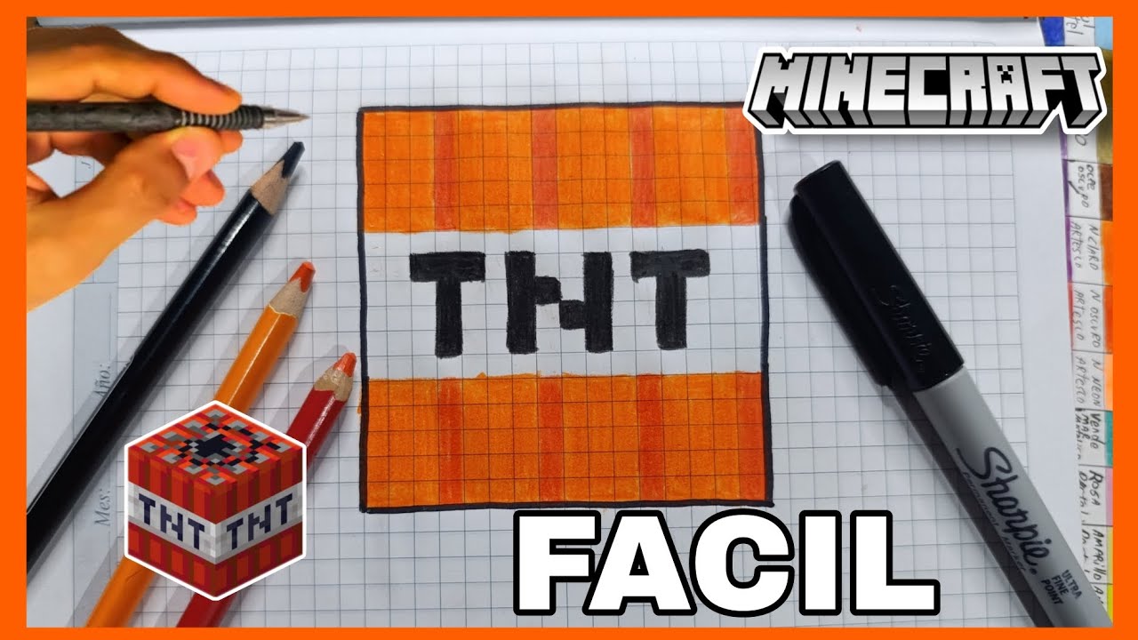 📌 Cómo Dibujar una TNT (DINAMITA) de Minecraft en Pixel Art ️🧨 ...