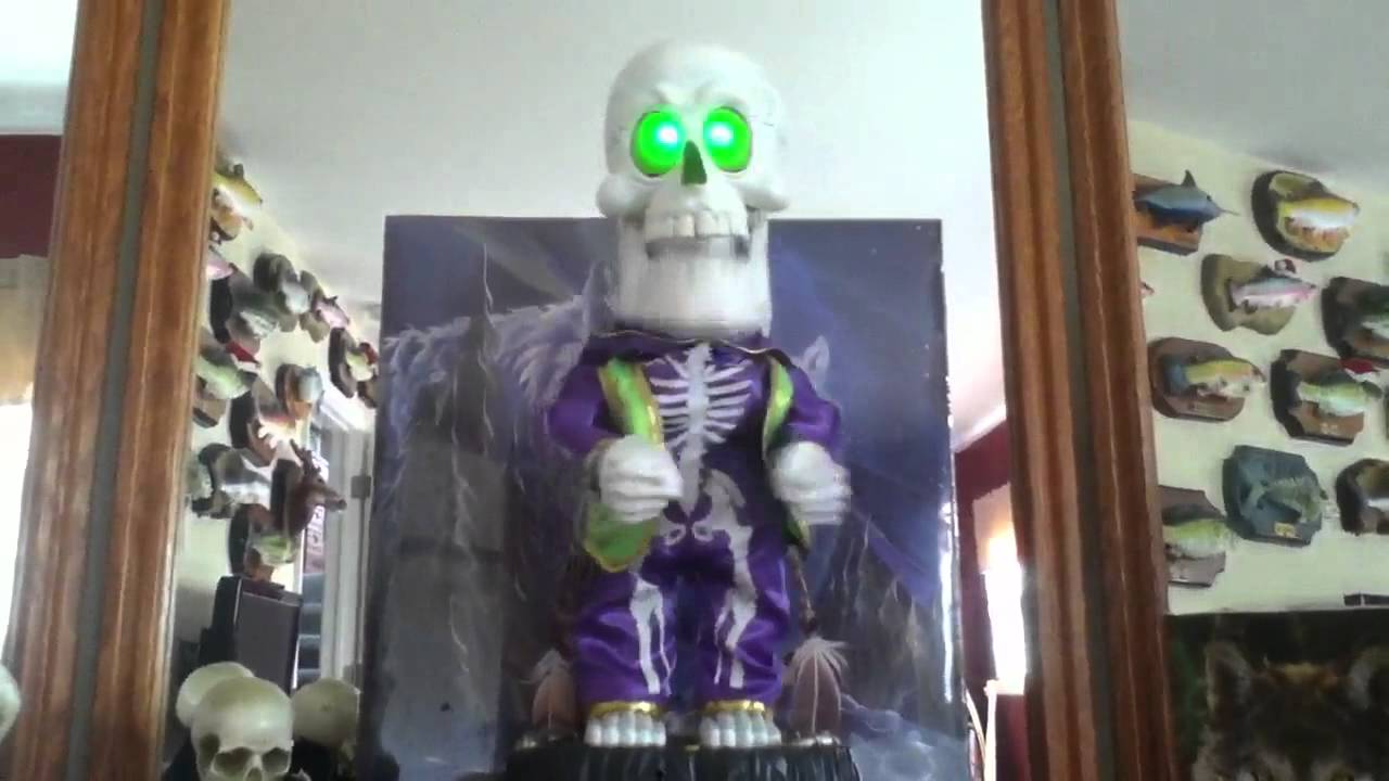 Gemmy Freaky geek skeleton - YouTube