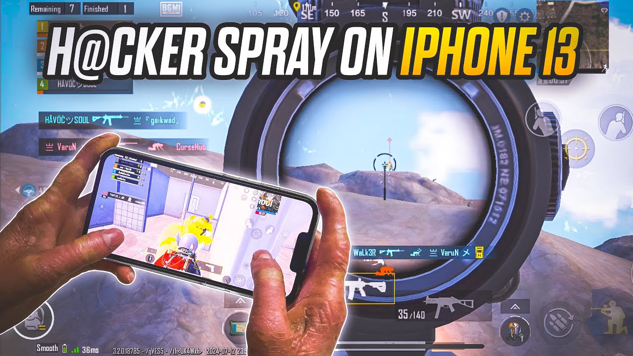 SPRAY LIKE H@CKER!🔥IPHONE 13 SMOOTH + 60FPS⚡️BGMI🥵 - YouTube