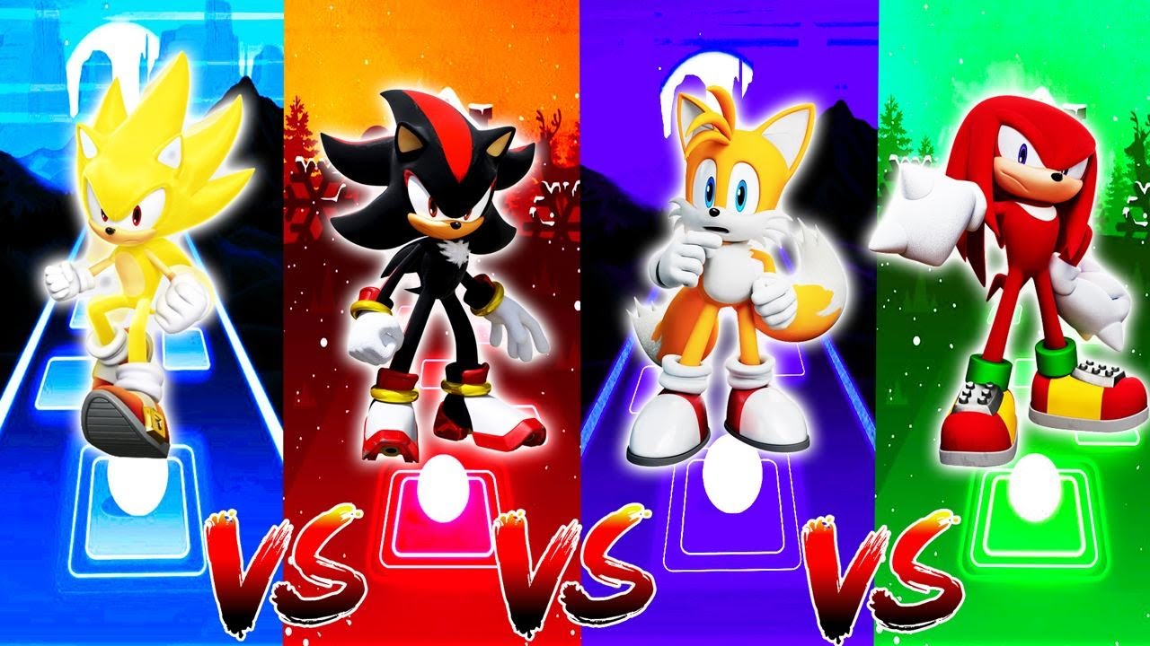 Sonic | Gold vs Shadow vs Tails vs Knuckles | Tiles Hop - YouTube