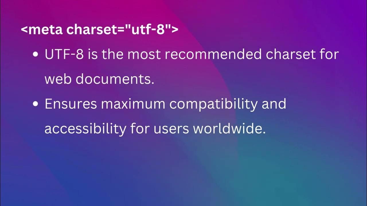 What is the Charset in HTML - UTF 8? - YouTube