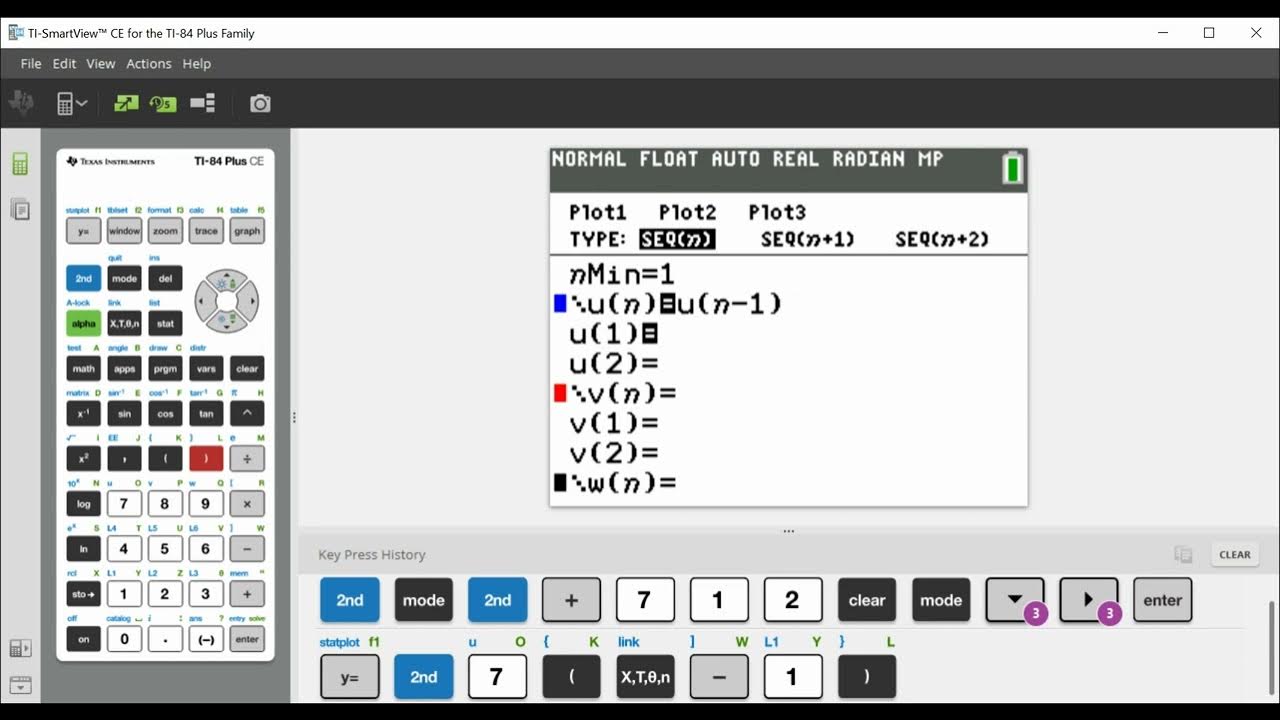 Recursive Sequence TI84 steps - YouTube