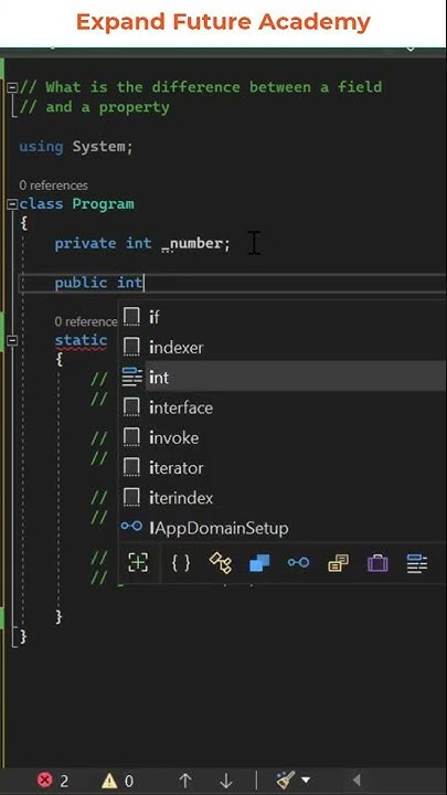 C# Programmers FAQ - 23 - Difference between fields and properties #ExpandFutureAcademy #shorts ...