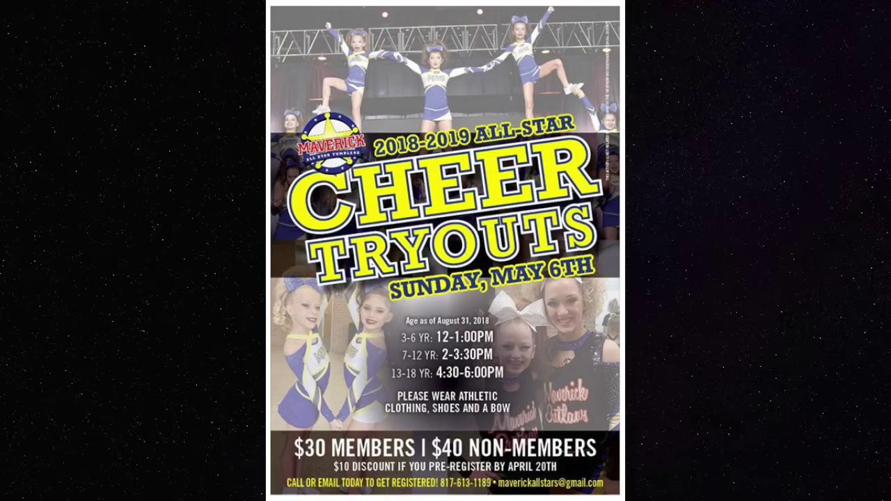 Maverick Cheer 2018-2019 LEVEL 1 Tryout Video - YouTube