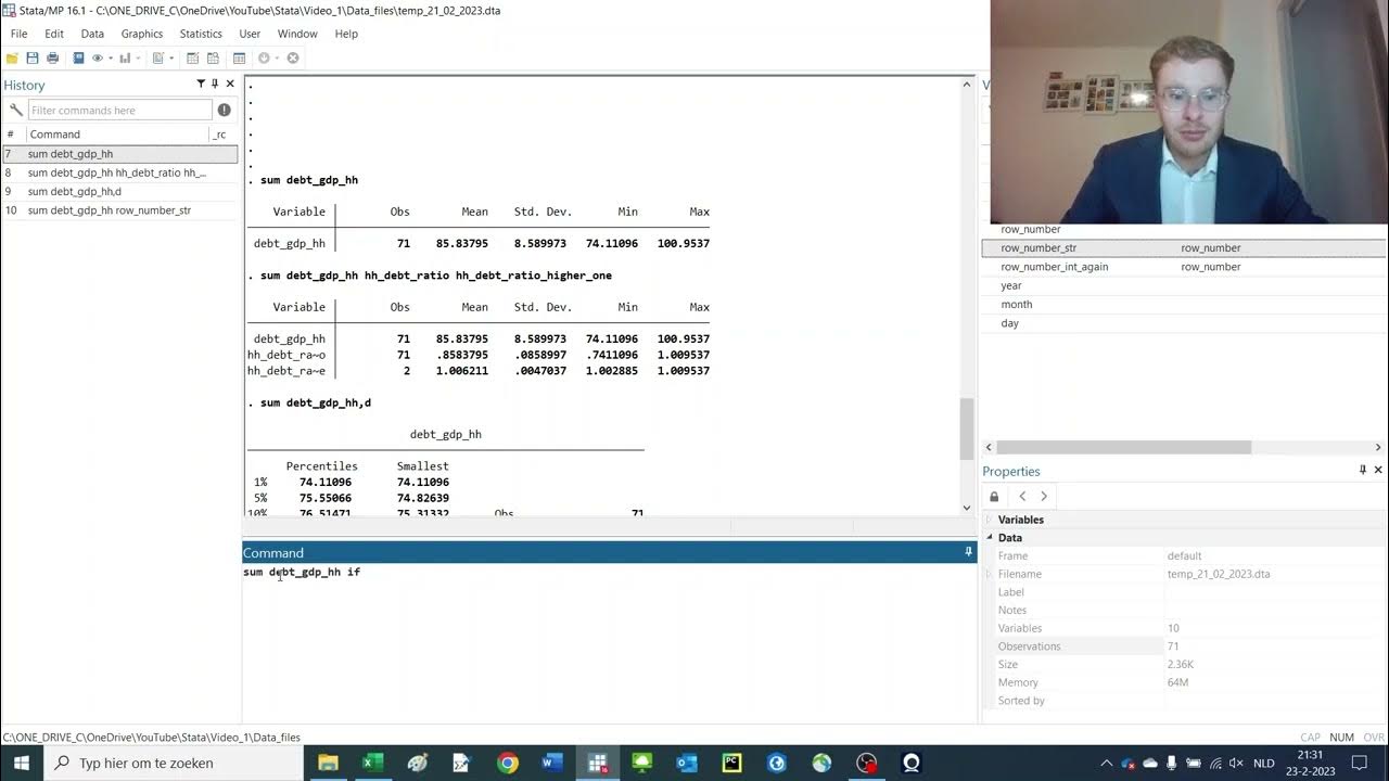 Stata Lecture 6: Generating Summary Statistics - YouTube
