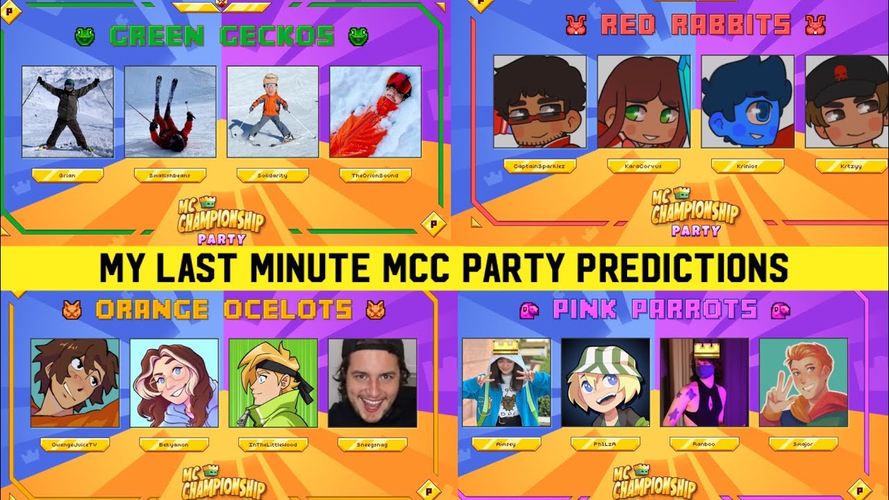 My last minute mcc party predictions - YouTube