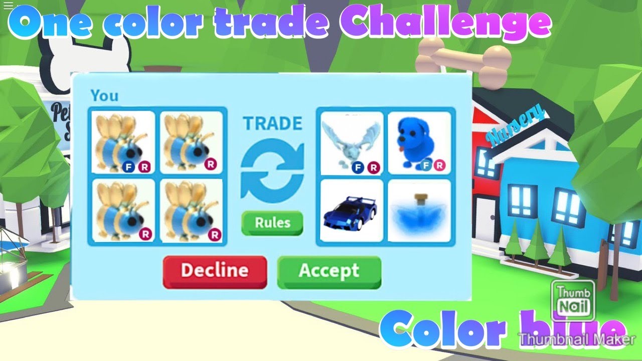 Roblox Adopt Me: One Color Trade Challenge (ft Burlyn_Thomas add her ...