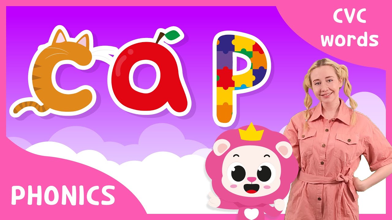 Phonics CVC words ⎢CAP⎢Alphabet 알파벳 파닉스 영단어 배우기 Learning for Kids - YouTube