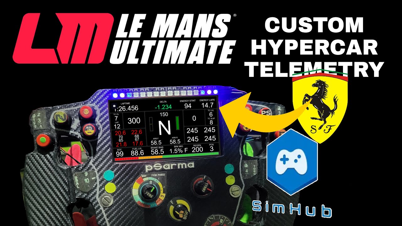 Le Mans Ultimate Ferrari Custom LMDH Dashboard in SimHub for Sim Racing ...