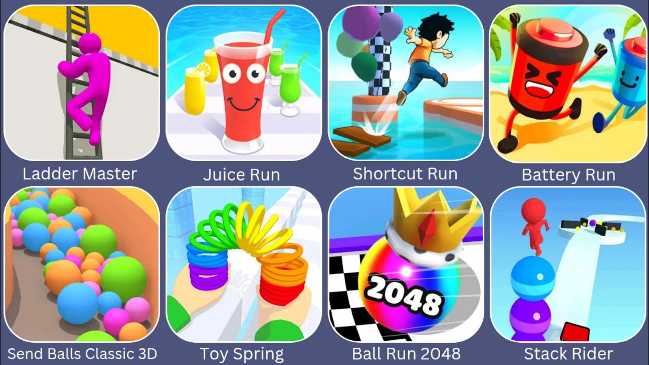 Toy Spring, Send Balls Classic 3D, Ball Run 2048, Battery Run, Shortcut ...