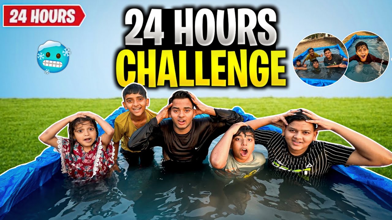 Living 24 Hours In Pool Challenge 😨 Challenge Gone Wrong 🏊‍♀️ - YouTube