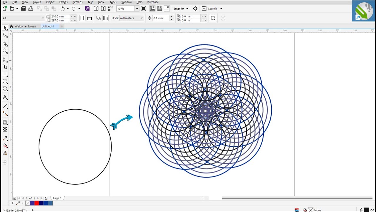 How to create 3d design from circle in corel || Tips and tricks - YouTube