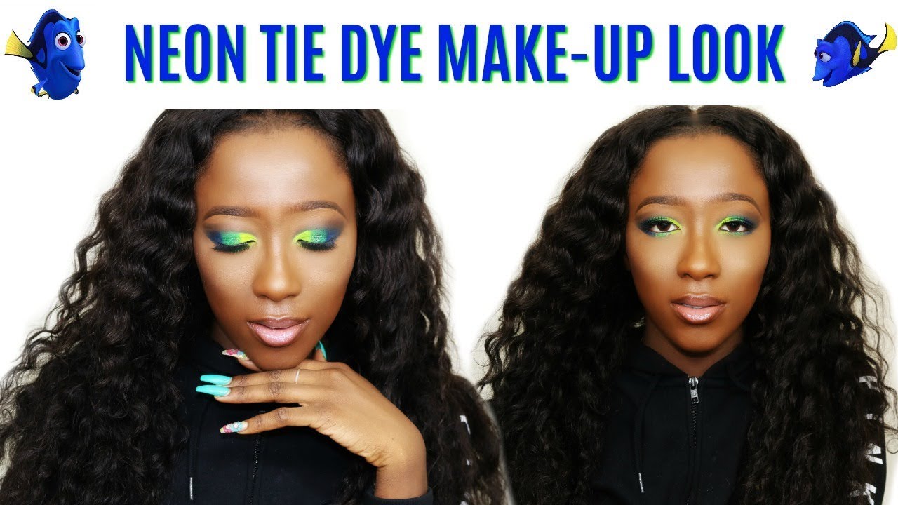 Neon Cut Crease Makeup Look *Dory Inspired* WOC|ChocTheGlam - YouTube