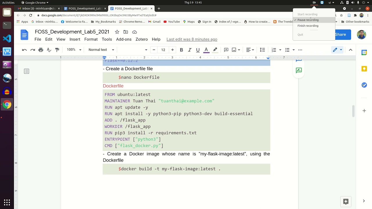 Oss Development Manually Dockerize A Flask Application Youtube