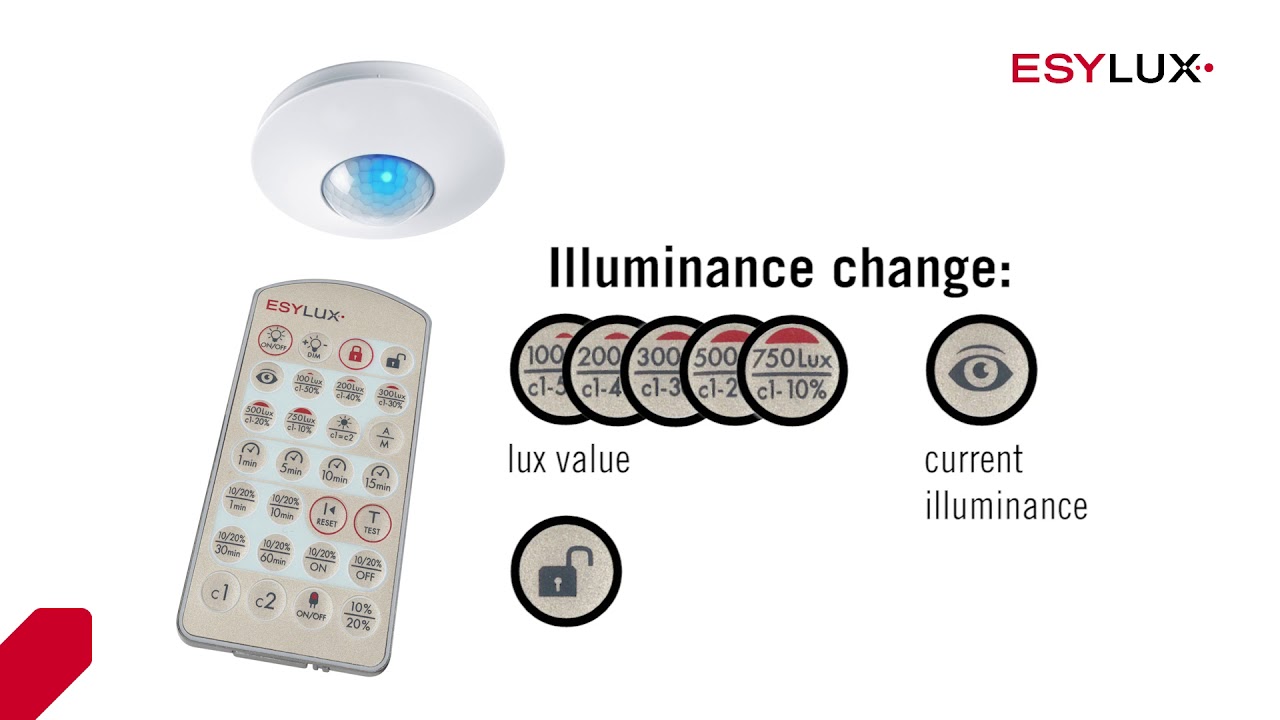 Functionality & Control: Remote control Mobil-PDi/Dali (illuminance ...