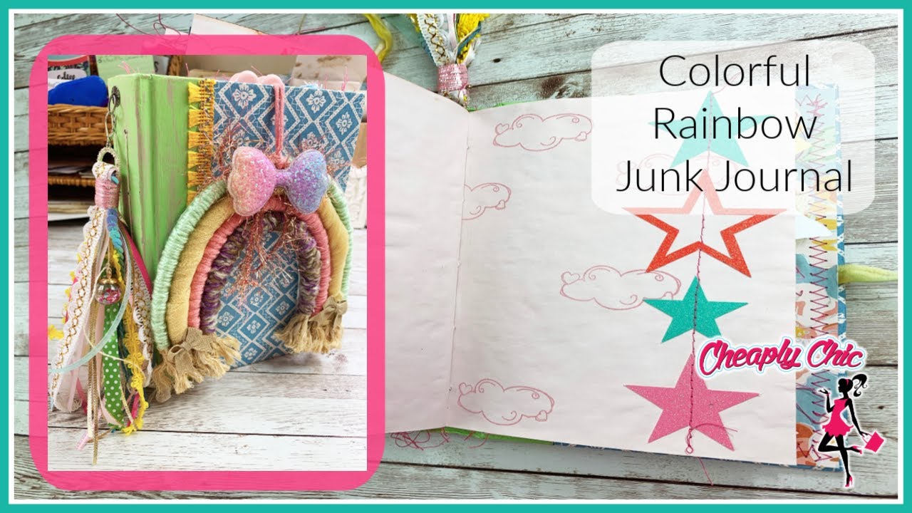 Handmade Junk Journal - Colorful Rainbow Journal - YouTube