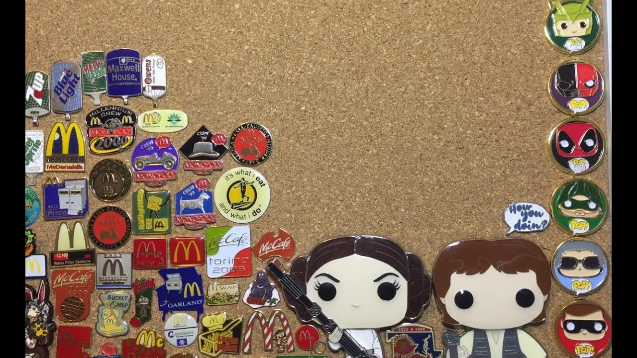 Pin Work #1 Watch me work on my giant pin board. McDonalds Employee Pin ...